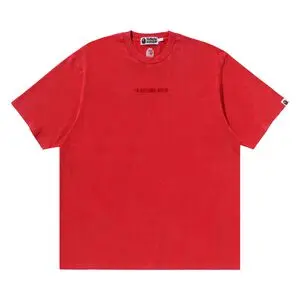 A BATHING APE Garment Dye Bathing Ape Logo Relaxed Fit Tee - Red