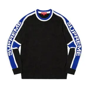 Supreme Stripe Chenille Sweater - Black
