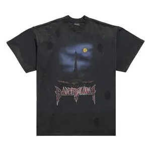 Balenciaga Paris Moon Double Front T-shirt - Black