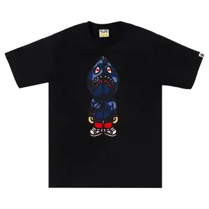 A BATHING APE Color Camo Classic Milo Shark Tee - Black