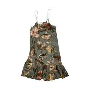 Off-White Floral Print Slip Dress