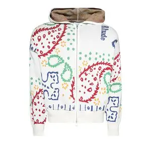 Rhude Bandana Knit Full-zip Hoodie - Multicolor