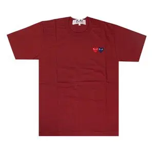 Play Comme Des Garcon Double Heart T-shirt - Red