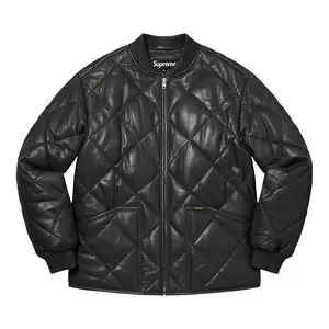 Supreme Quilted Leather Work Jacket - Black