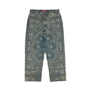 Supreme Bandana Jacquard Baggy Jean - Blue