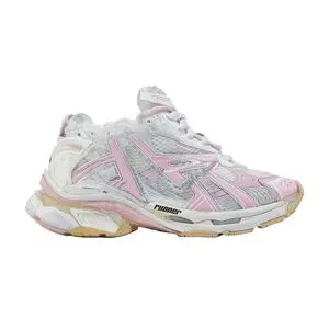 Women's White & Pink Sneakers