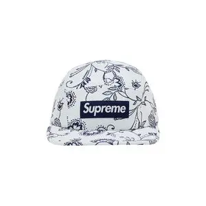 Supreme Floral Jacquard Camp Cap - White