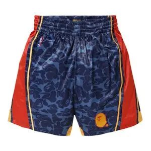 A BATHING APE X Mitchell & Ness Warriors Basketball Shorts