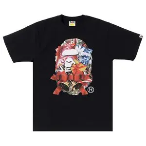 A BATHING APE Christmas Ape Head Tee - Black