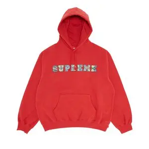 Supreme Collegiate Patchwork Leather Hooded Sweatshirt