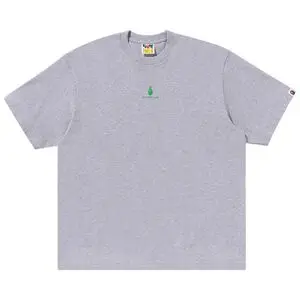 A BATHING APE College Logo Relaxed Fit Tee Grey