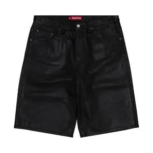Supreme Leather Baggy Short - Black