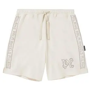 Palm Angels Monogram Stud Sweatshorts - White