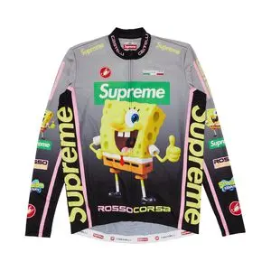 Supreme X Spongebob Squarepants X Castelli Long-sleeve Cycling Jersey - Black