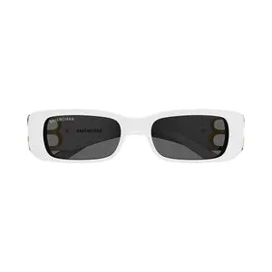 Balenciaga Rectangular Full Rim Sunglasses - White