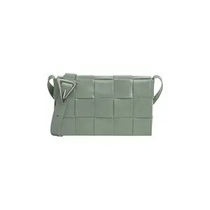 Bottega Veneta Intreccio Leather Cassette Bag Grey