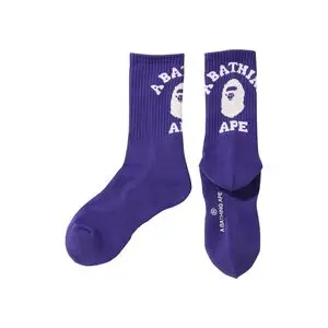 A BATHING APE College Socks - Purple