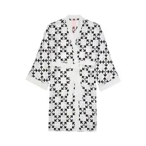 Off-White Arrow Pattern Robe /white - Black