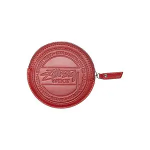 StÜssy Surf Dot Leather Pouch - Red
