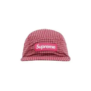Supreme X Cordura Plaid Camp Cap - Red