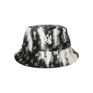 Amiri Micro Paisley Tie Dye Silk Bucket Hat - Black