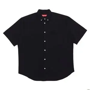 Supreme Loose Fit Short-sleeve Oxford Shirt - Black