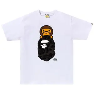 A BATHING APE Ink Camo Milo On Ape Head Tee - White