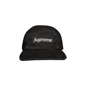 Supreme Overdyed Camo Camp Cap - Black