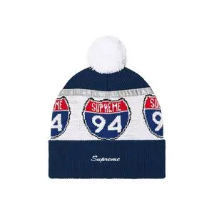 Supreme Interstate Reflective Beanie - Blue