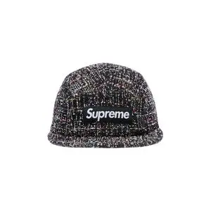 Supreme Denim Bouclé Camp Cap - Black