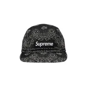 Supreme Bandana Jacquard Denim Camp Cap - Black