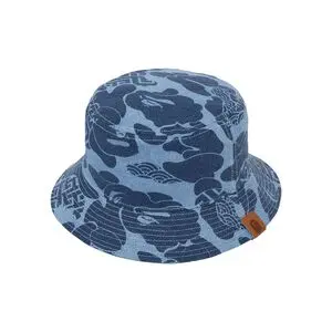 A BATHING APE Asia Camo Denim Bucket Hat - Blue