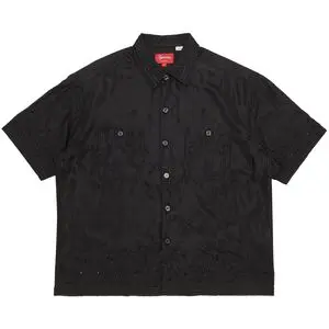 Supreme Embroidered Short Sleeve Shirt - Black