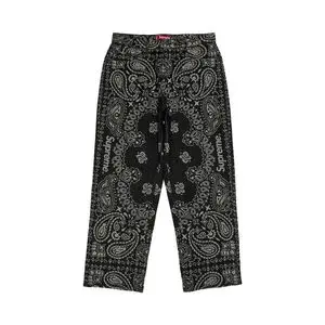 Supreme Bandana Jacquard Baggy Jean - Black