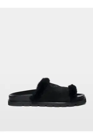 Zadig&Voltaire Teddy Shearling Mules - Black