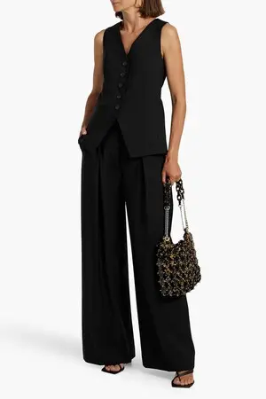 Veronica Beard Sonia Wool-blend Wide-leg Pants - Black
