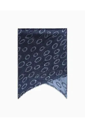 Giorgio Armani Pleated Silk-blend Scarf - Blue