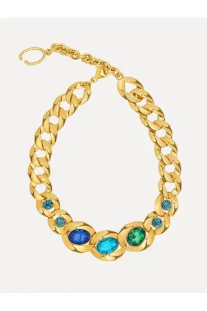 Oscar De La Renta Framed Oval Chain-link Necklace - Gold