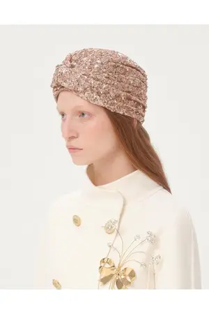Valentino Garavani Sequined Turban - Gold