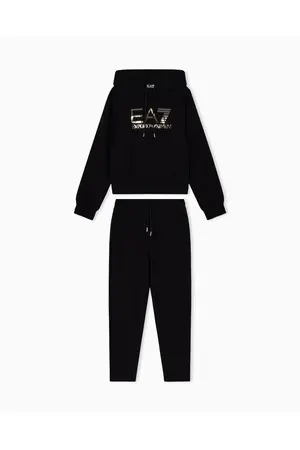 EA7 Organic Cotton-blend Tracksuit With Logo