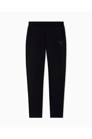 EA7 Logo Series Cotton-blend Trousers - Black