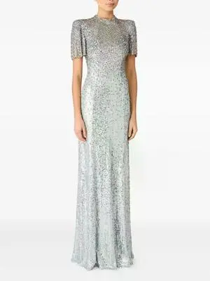Jenny Packham Jourdain Maxi Dress - Silver