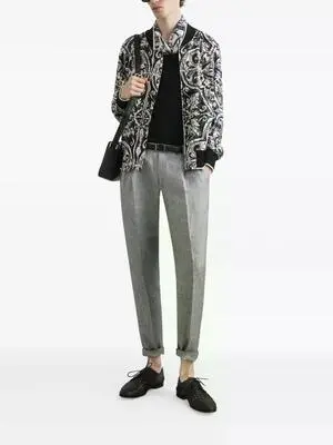 Dolce & Gabbana Silk Bomber Jacket - White