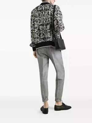 Dolce & Gabbana Silk Bomber Jacket - White