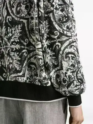 Dolce & Gabbana Silk Bomber Jacket - White