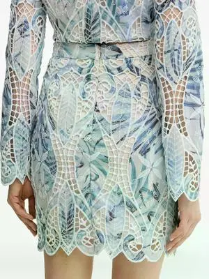 Guess Leaf-print Embroidered Skirt