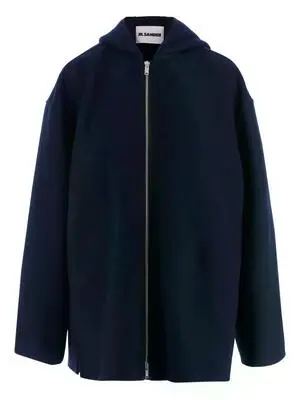JIL SANDER Hooded Wool Jacket - Black