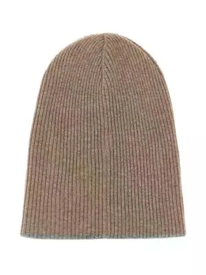 Brunello Cucinelli Ribbed Cashmere Beanie - Neutrals