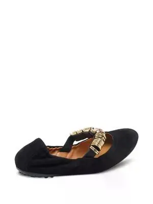 TOD'S Ring-detail Suede Ballet Flats