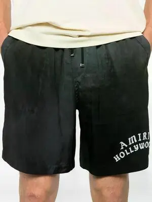 Amiri Logo-embroidered Silk Shorts